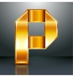 Gold 3d font glossy rich alphabet trendy metal Vector Image