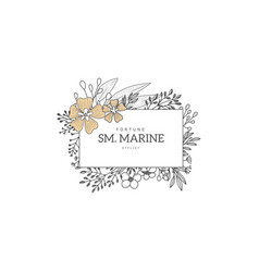 Surfing island line art logo design minimalist Vector Image