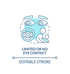 Limited and no eye contact concept icon Royalty Free Vector