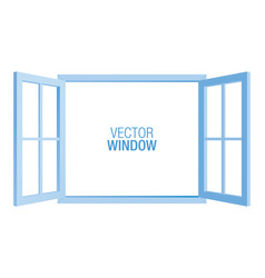 Realistic detailed 3d wooden window frame Vector Image