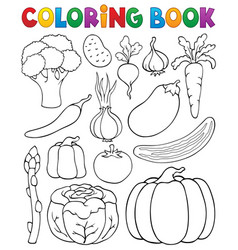 Coloring book vegetable theme 1 Royalty Free Vector Image