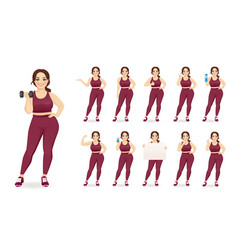 Sport woman set Royalty Free Vector Image - VectorStock