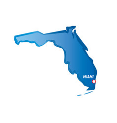 Florida fl state map shape with flag Royalty Free Vector