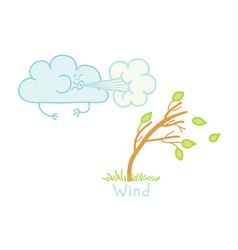 Cartoon man holding tree in strong wind Royalty Free Vector