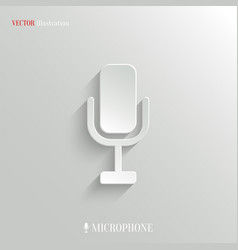 Microphone icon - white app button Royalty Free Vector Image
