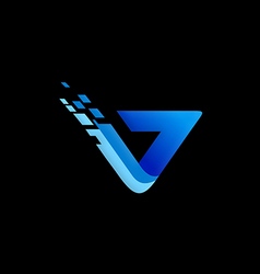 Abstract technology blue logo Royalty Free Vector Image