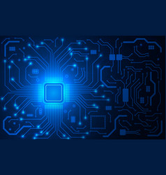 Cpu chip and circuit board blue microprocessor Vector Image