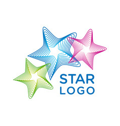 Reaching stars logo design template dream star Vector Image