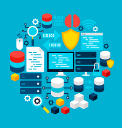 Data science circle concept Royalty Free Vector Image