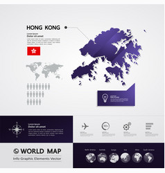 Abstract silhouette hong kong simple map Vector Image