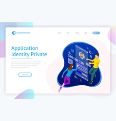 Isometric personal data information app identity Vector Image