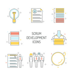 Scrum development icons set - agile methodology to