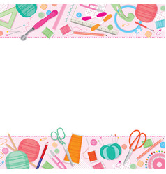 Sewing kit outline icons set Royalty Free Vector Image