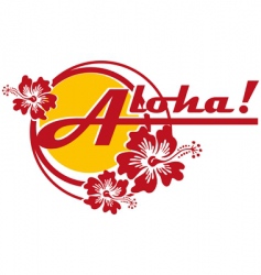 Aloha lettering design hawaiian Royalty Free Vector Image