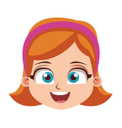 Beautiful girl face cartoon Royalty Free Vector Image