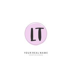 T l tl initial letter handwriting and signature Vector Image