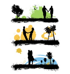 Couple under love tree Royalty Free Vector Image