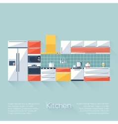 Cartoon kitchen counter with appliances Royalty Free Vector