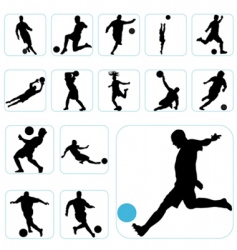 Retro football player with a soccer ball Vector Image