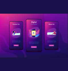 Digital translator app interface template Vector Image