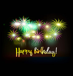 Happy birthday fireworks greeting card Royalty Free Vector