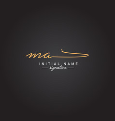 Ma initial letter logo - handwritten signature Vector Image