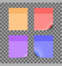 Realistic detailed 3d yellow sticky note set Vector Image