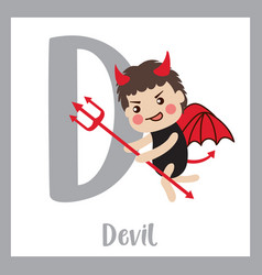 Letter d tracing dracula Royalty Free Vector Image