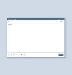 Blank email screen mail message interface blank Vector Image