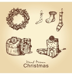 Teddy and christmas tree Royalty Free Vector Image