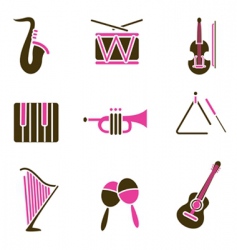 Drums musical instrument pattern background Vector Image