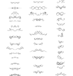 Vintage divider set retro line text page separator