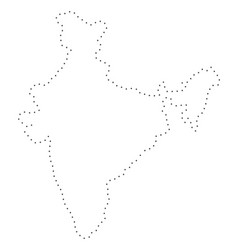 Dot stroke india map Royalty Free Vector Image