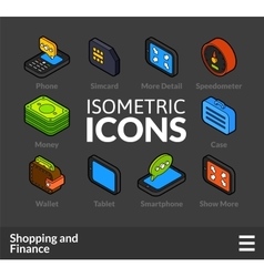 Isometric outline icons set 27 Royalty Free Vector Image