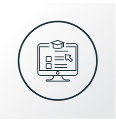 Online course icon line symbol premium quality Vector Image
