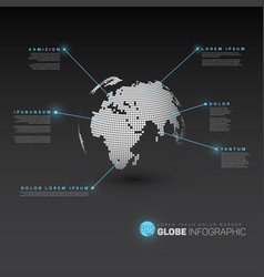 Infographic dark world map with pointer marks Vector Image
