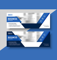 Modern business presentation banner in blue Vector Image