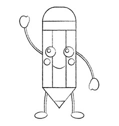 Pencil happy school supplies kawaii icon ima Vector Image