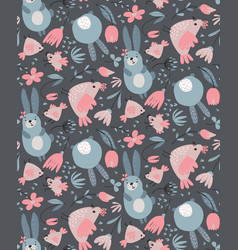 Seamless pattern with hand drawn colorful Vector Image