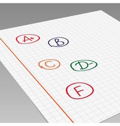 Zero test score bad school exam results grade Vector Image