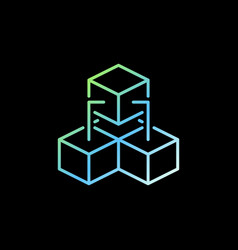Blockchain technology icon block chain Royalty Free Vector