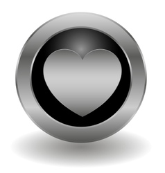 Metallic heart button Royalty Free Vector Image
