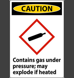 Caution contains gas under pressure ghs sign Vector Image