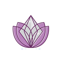 Diamond lotus logo concept creative minimal Vector Image