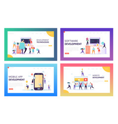 Devops software development icon set coding Vector Image