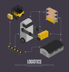 Collaborative consumption isometric flowchart Vector Image