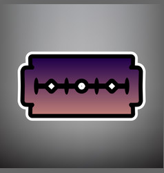 Razor blade sign orange icon on black background Vector Image