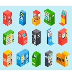 Vending Dispensing Machines Isometric Icons Vector Image