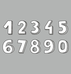Counting numbers with hands and dots on white Vector Image