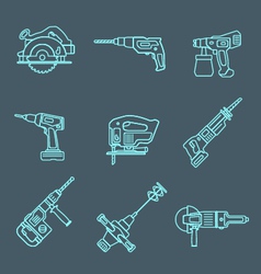 Power tools icons set Royalty Free Vector Image